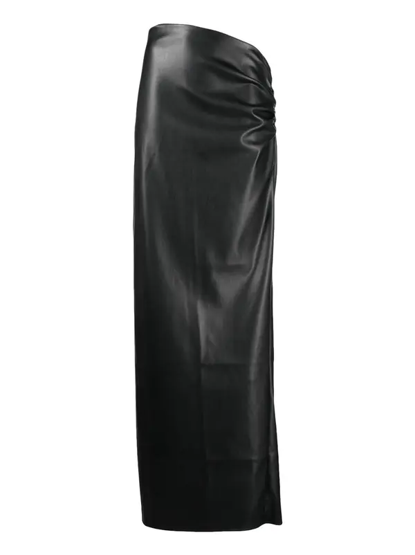 Atlein Ruched High-waist Maxi Skirt - Black