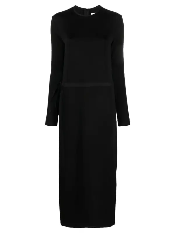 JIL SANDER Drawstring-waist Midi Dress - Black