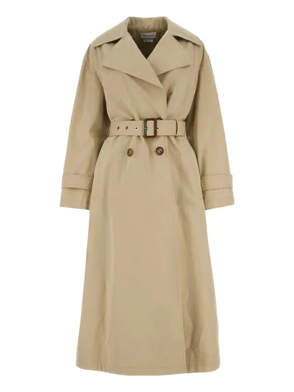 Alexander McQueen Cotton Cocoon-sleeved Belted Trench Coat - Neutrals