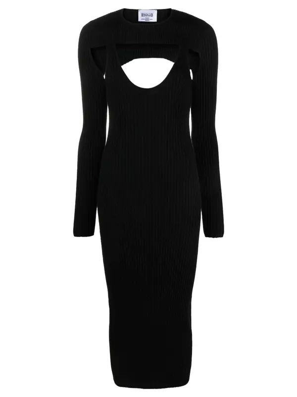 Wolford X Simkhai Ribbed-knit Midi Dress - Black