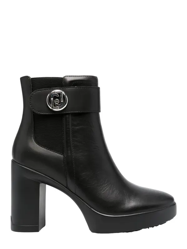 Liu Jo 100mm Leather Boots - Black