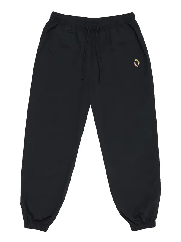COUNTY OF MILAN Cross-embroidered Track Pants - Black