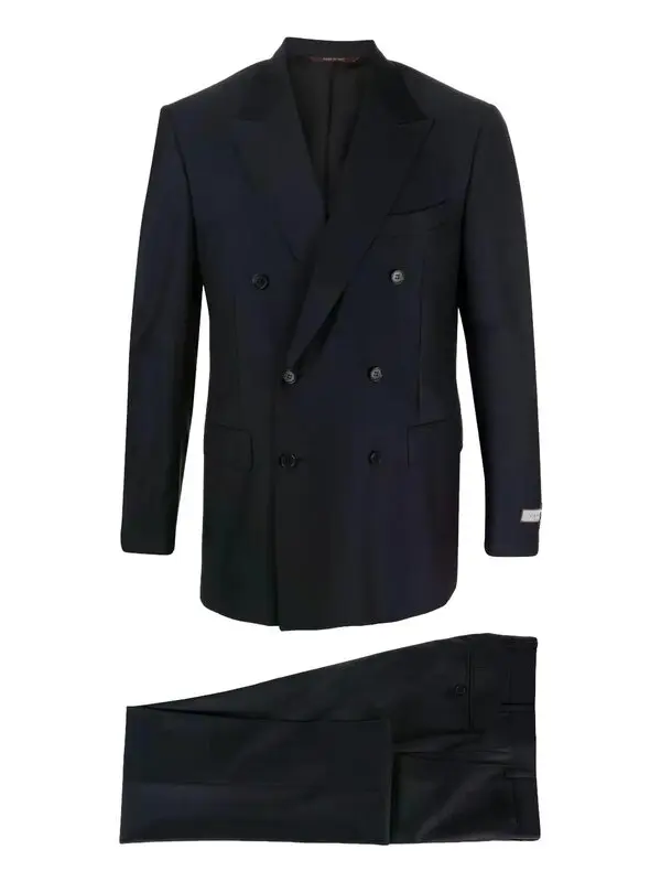 Canali Double-breasted Wool Suit - Blue
