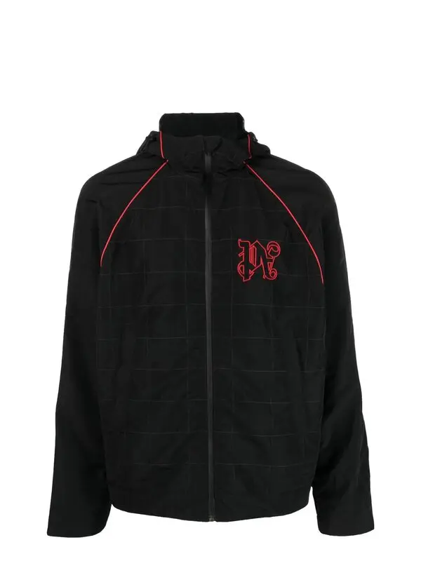 Palm Angels Logo-embroidered Shell Jacket - Black