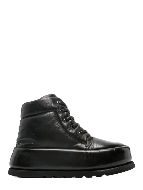 Marsèll Leather Platform Combat Boots - Black