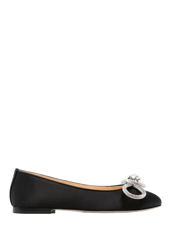 Mach & Mach Double Bow Ballerinas - Black