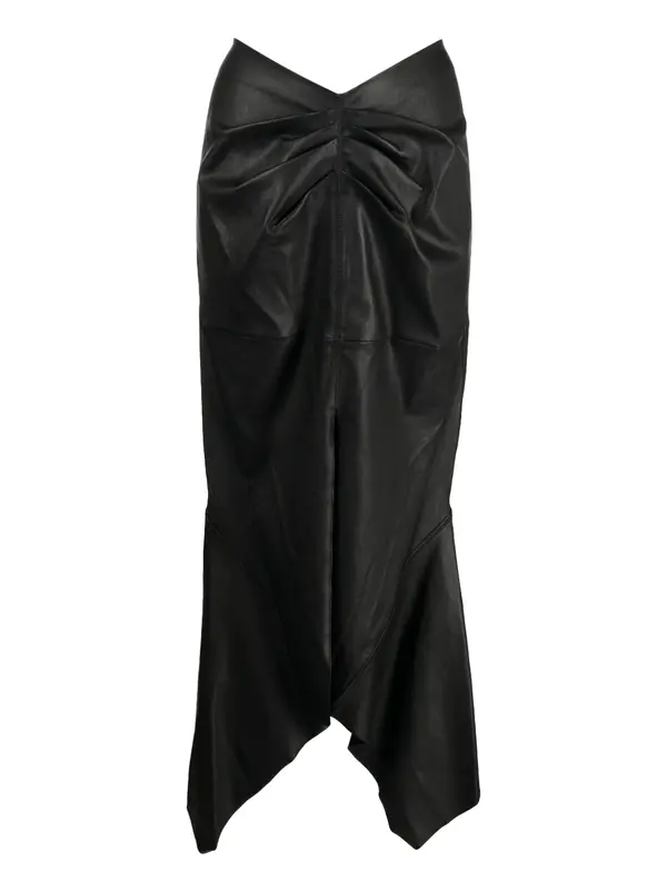 Maticevski Analogy Leather Midi Skirt - Black