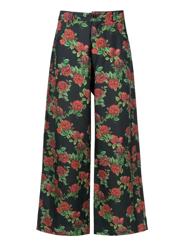 AMIR SLAMA Floral Culottes - Black