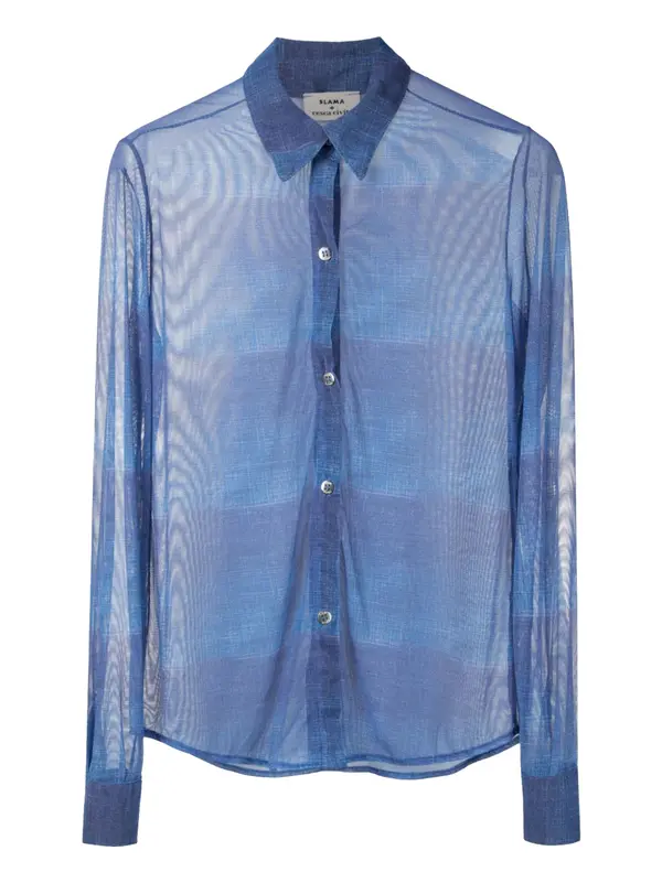 AMIR SLAMA Sheer-finish Shirt - Blue