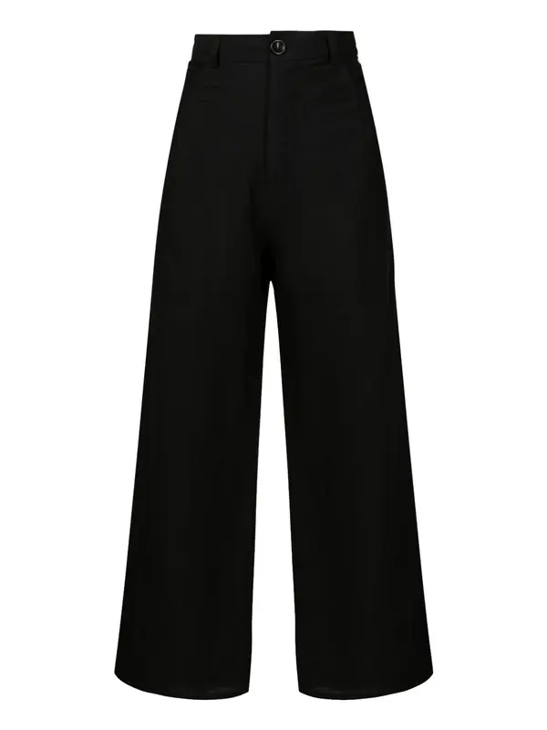AMIR SLAMA Wide-leg High-waisted Trousers - Black