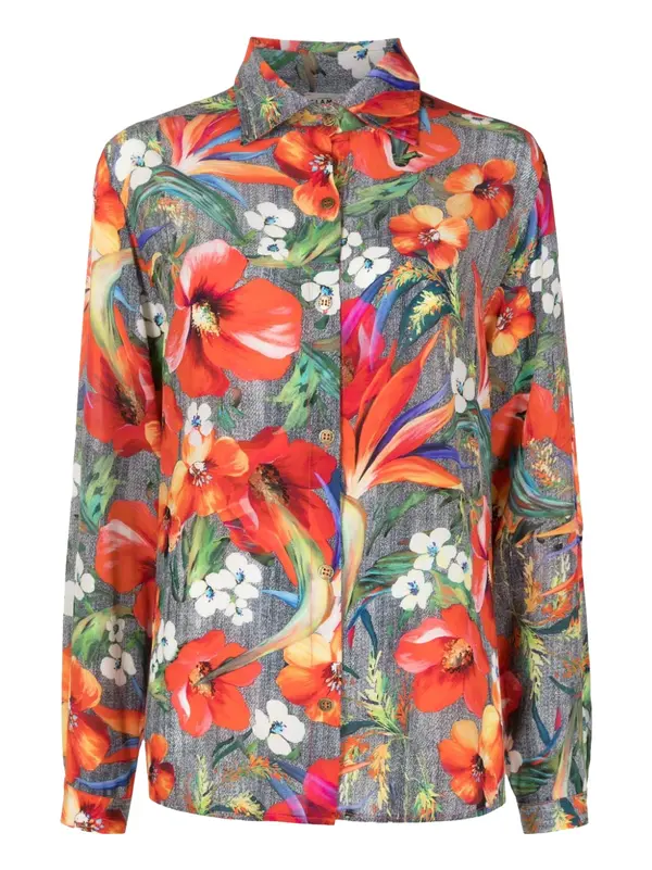 AMIR SLAMA Floral-print Shirt - Multicolour