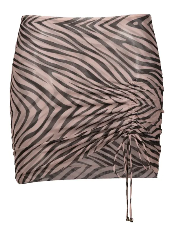 AMIR SLAMA Animal-pattern Mini Skirt - Brown