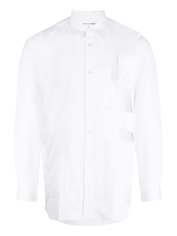 Comme Des Garçons Panelled Cut-out Cotton Shirt - White