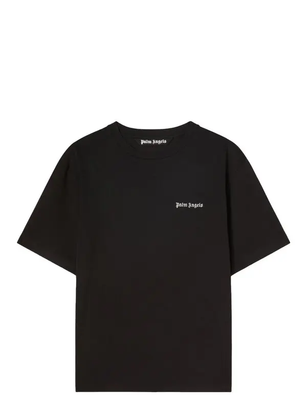Palm Angels Embroidered-logo Crew-neck T-shirt - Black