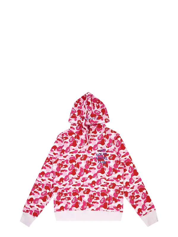 A BATHING APE X Anti Social Social Club Camo Hoodie - Pink