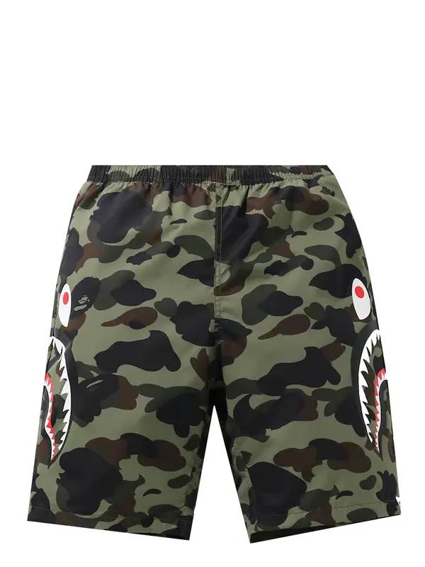 BAPE 1st Camo Shark Beach Shorts - Green
