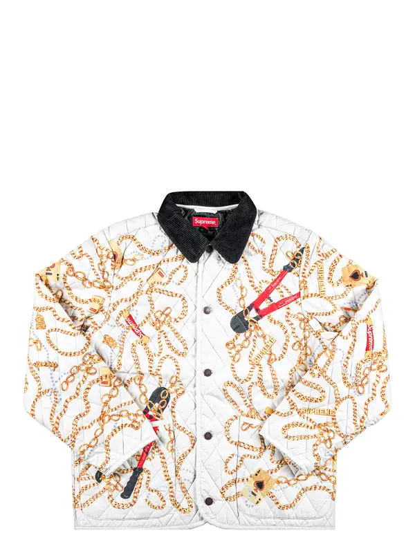 Supreme Chains Quilted Jacket - White