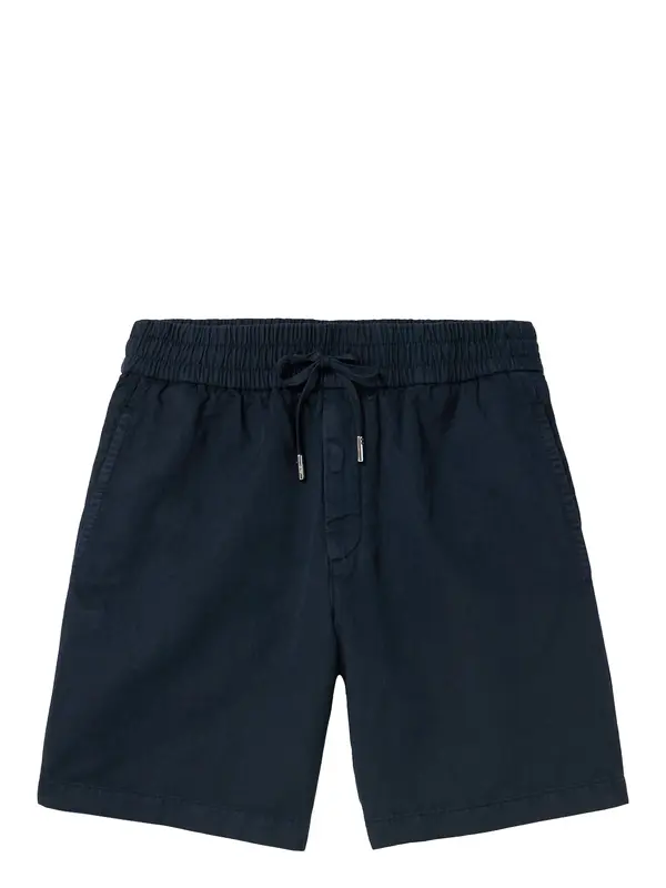 Mr P. Cotton And Linen-blend Drawstring Shorts - Blue