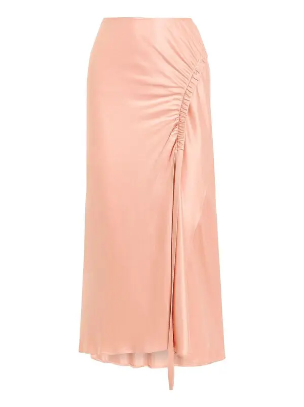 Lapointe Satin-crepe Midi Skirt - Antique Rose
