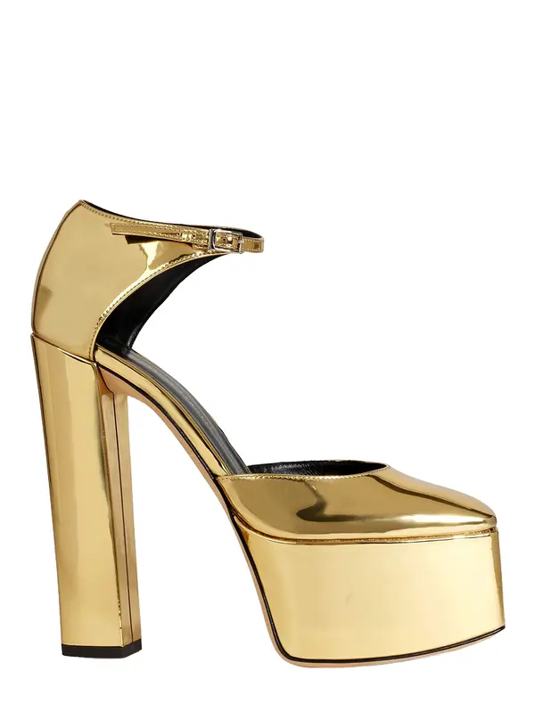 GIUSEPPE ZANOTTI Bebe Mirrored-leather Platform Pumps - Gold