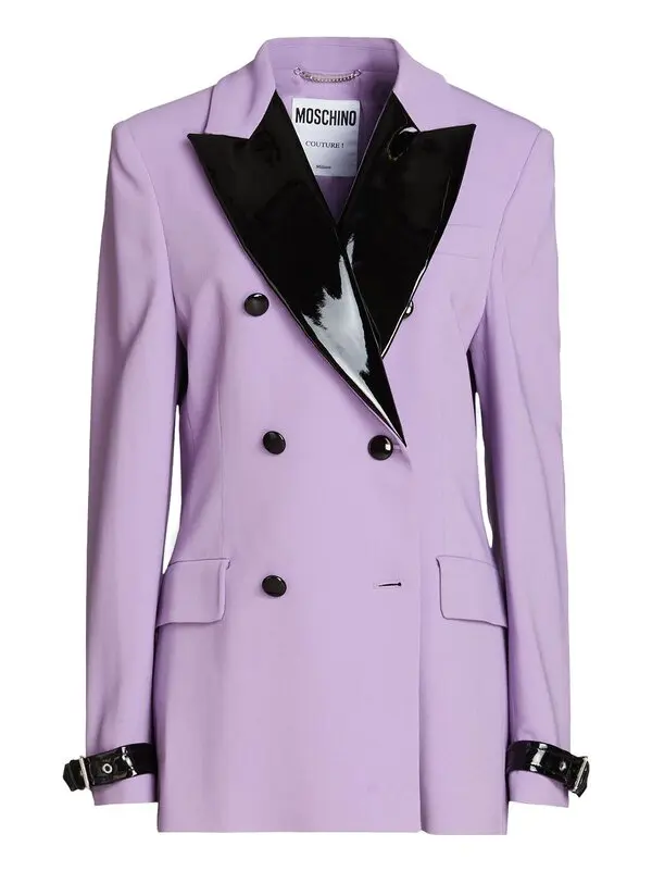 Moschino Double-breasted Crepe Blazer - Lavender