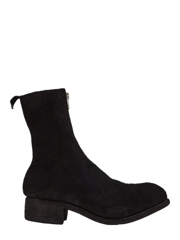 Guidi Pl2 Front Zip Boots - Black Suede