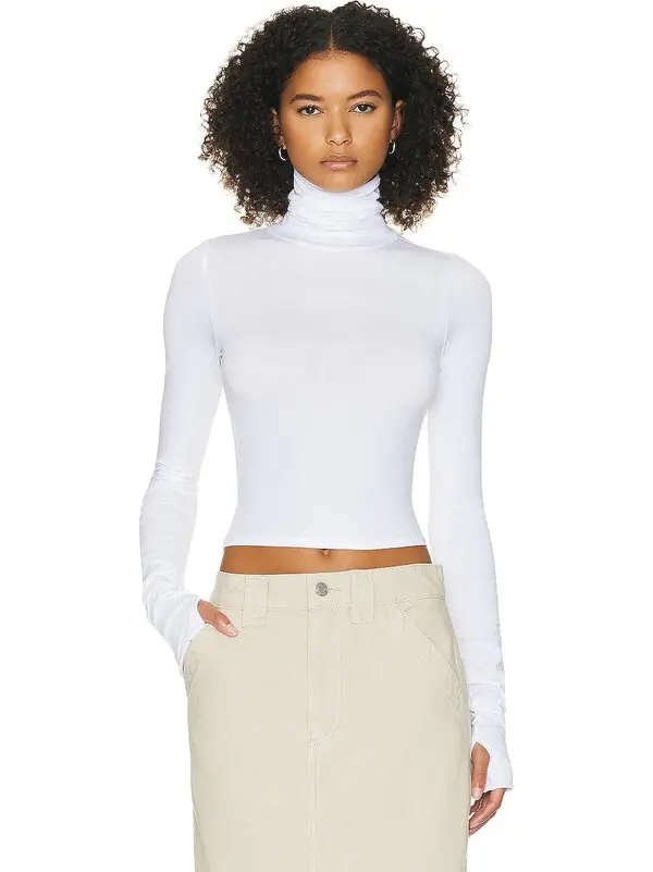 HELSA Long Sleeve Turtleneck - White