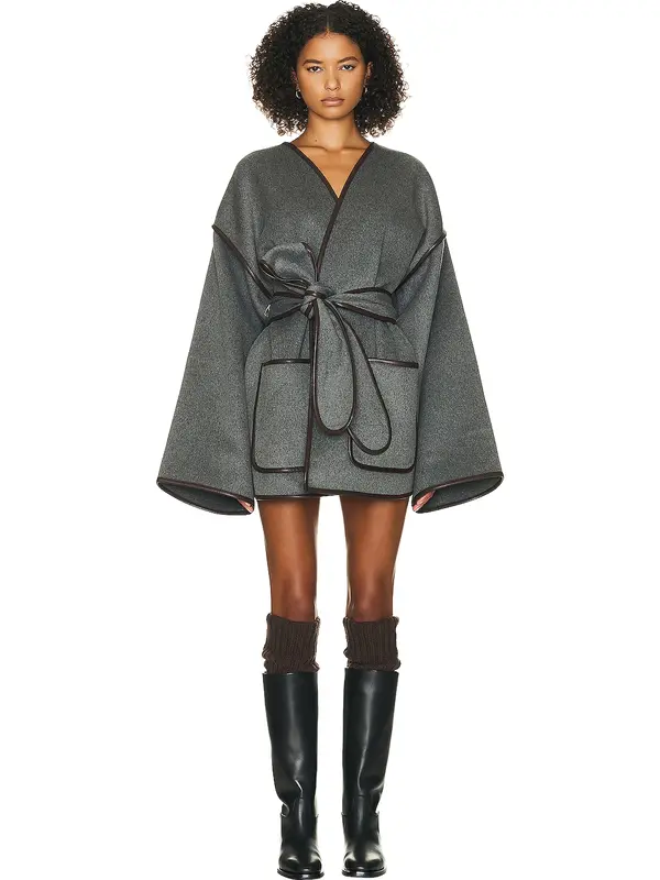 HELSA Wool Blend Blanket Coat - Grey