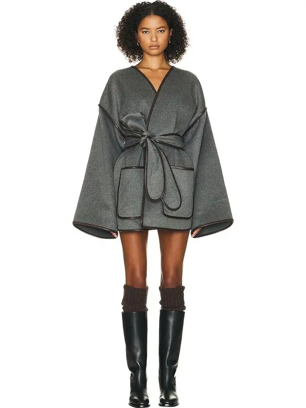 HELSA Wool Blend Blanket Coat - Grey