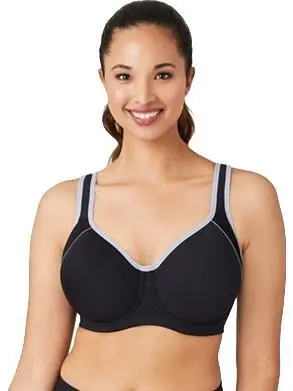 Wacoal Lindsey Sport Contour Underwire Bra Black/lilac Gray - Black Lilac Gray