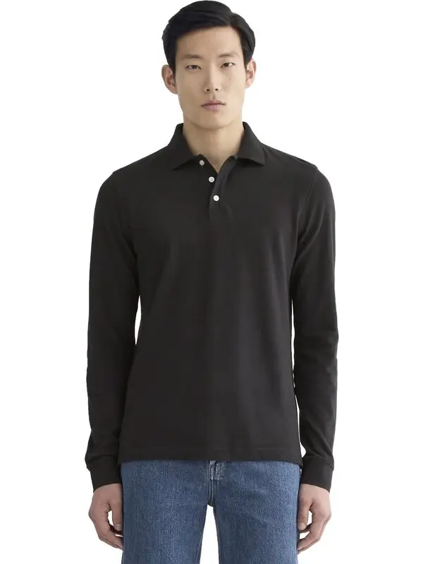 Everlane Long-sleeve Pique Polo Tshirt - Black