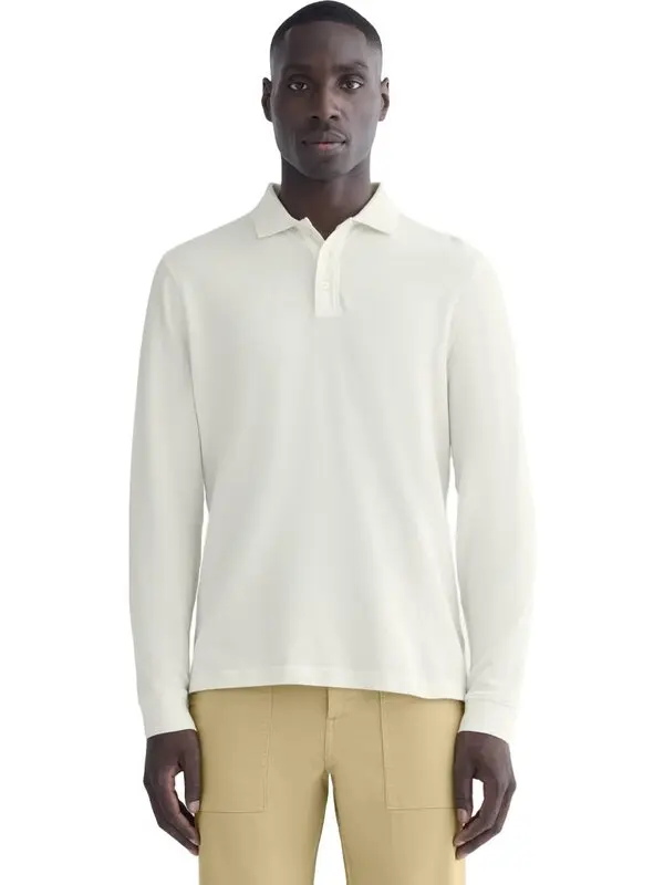 Everlane Long-sleeve Pique Polo Tshirt - Bone