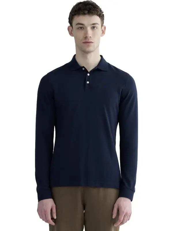 Everlane Long-sleeve Pique Polo Tshirt - Deep Navy