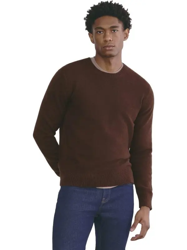 Everlane Premium Merino Crew Neck Sweater - Heather Mahogany