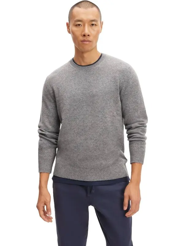 Everlane Premium Merino Crew Neck Sweater - Heathered Mid-grey