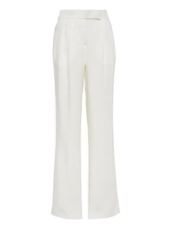 TOM FORD Silk Wide-leg Trousers - White