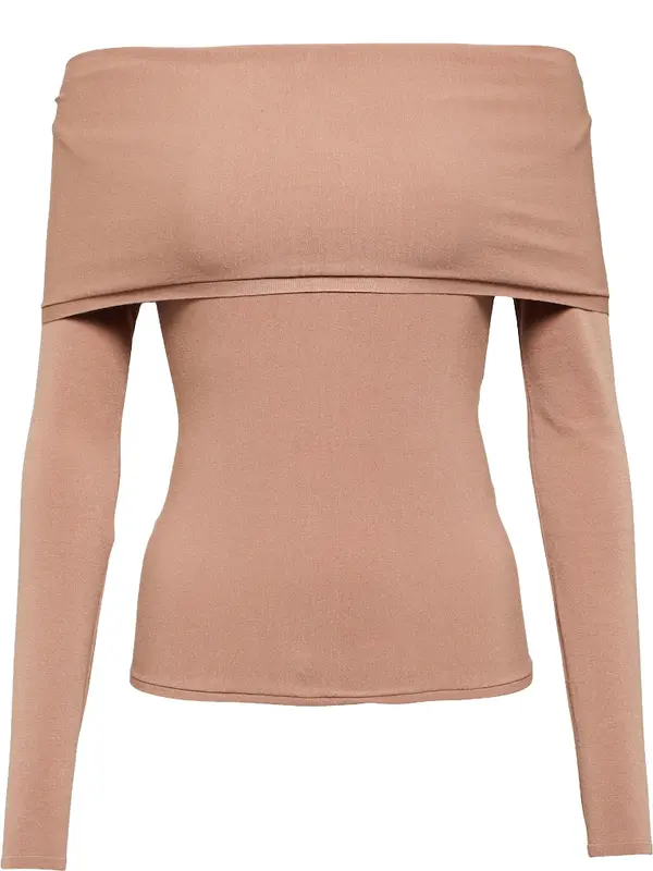 Alaïa Off-shoulder Jersey Top - Neutrals