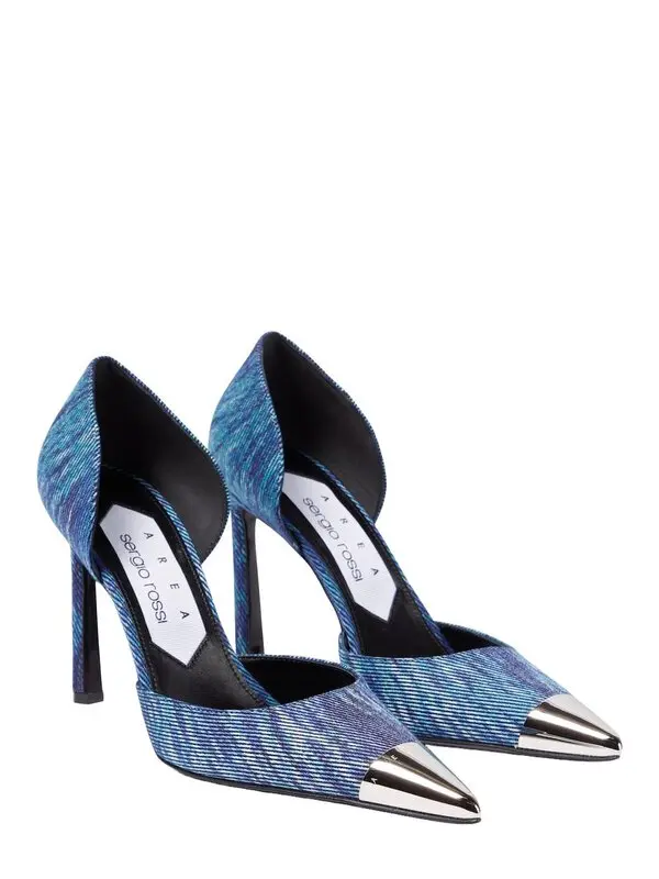 AREA X Sergio Rossi Denim Pumps - Blue