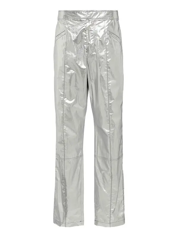 Isabel Marant Étoile Anea Coated High-rise Pants - Silver