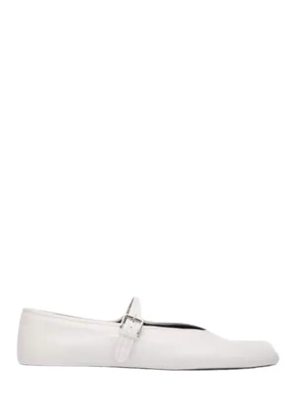 THE ROW Boheme Leather Ballerina Flats - Wht White