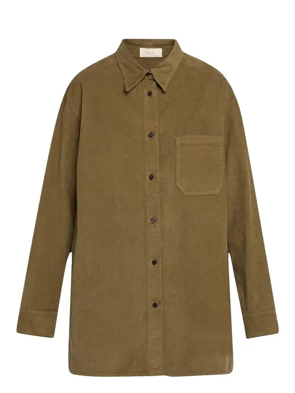 THE ROW Idro Corduroy Shirt - Khaki