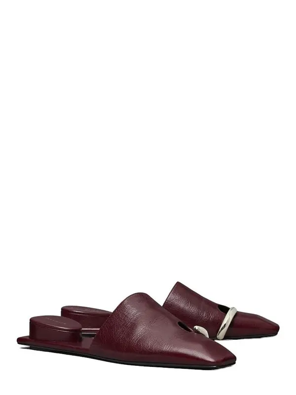 Tory Burch Pierced Mule - Dark Carmine