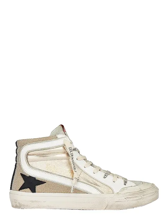 Golden Goose Slide Sneaker - Platinum  Gold  Ice  Black  & White
