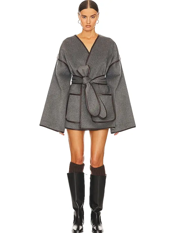 HELSA Wool Blend Blanket Coat - Grey