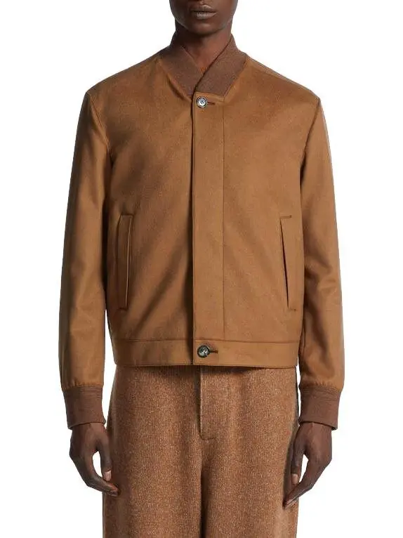 Zegna Water Repellent Oasi Cashmere Bomber Jacket - Vicuna