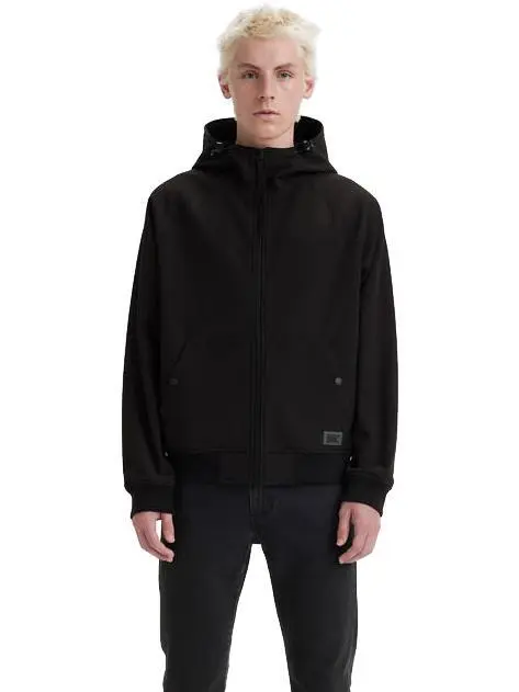 LEVI'S Soft Shell Hoodie Bomber Jacket - Black