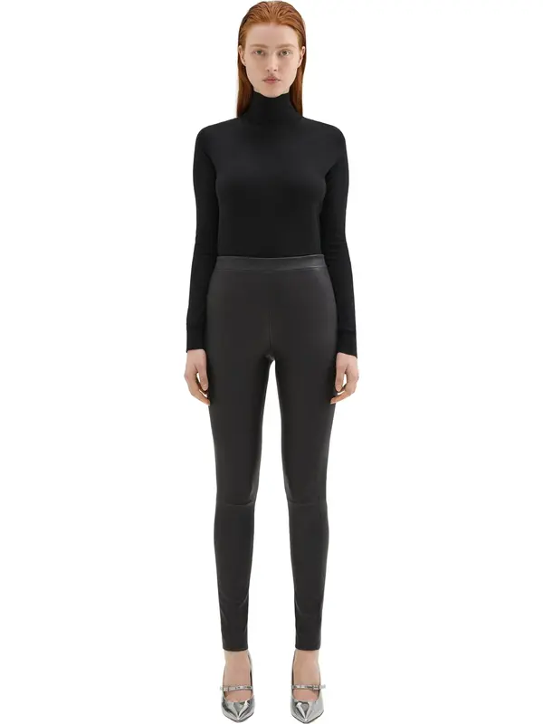 Theory High-waist Legging In Leather - Black