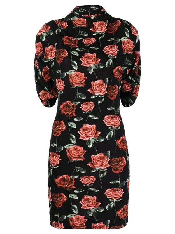 Magda Butrym Mini Dress - Black Floral Print