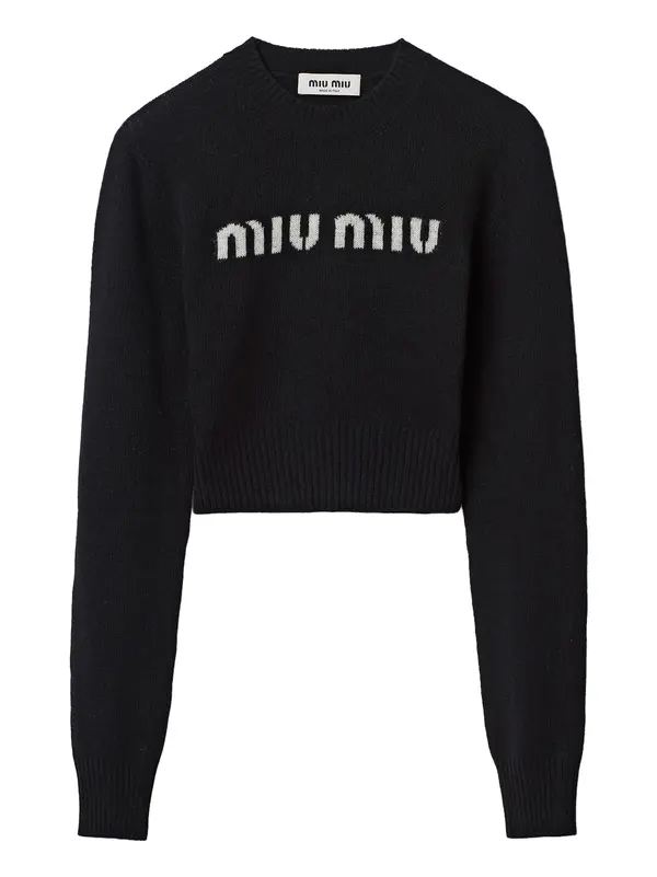 Miu Miu Wool And Cashmere Sweater - Black