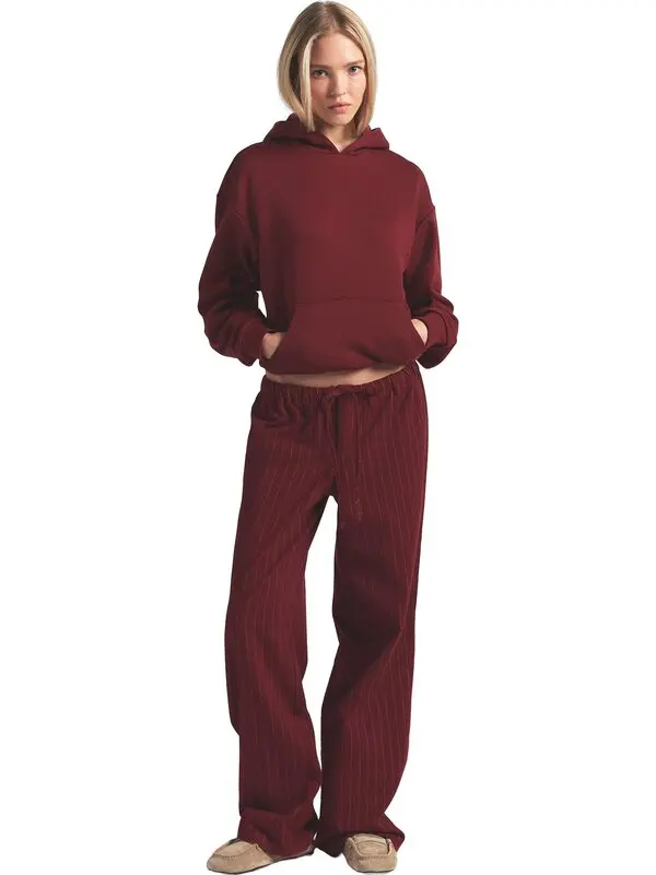 SKIMS Classic Fleece Hoodie - Merlot